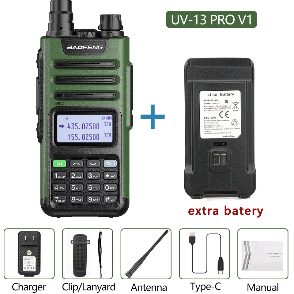 Baofeng UV-13 Pro 10W Walkie Talkie Transceiver GMRS Two Way Radio ...